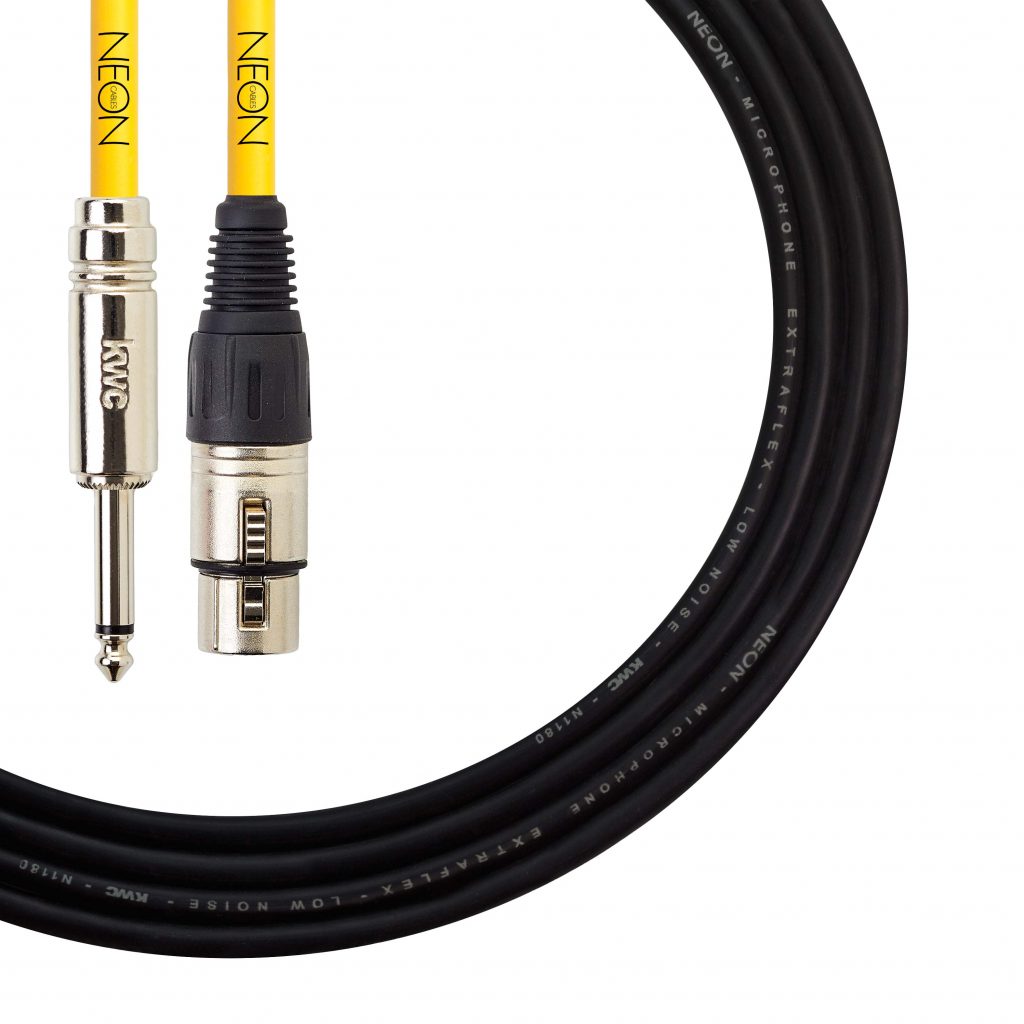 NEON CABLE DE MICROFONO XLR HEMBRA - PLUG MONO TS - KwCables - Instrument Cables