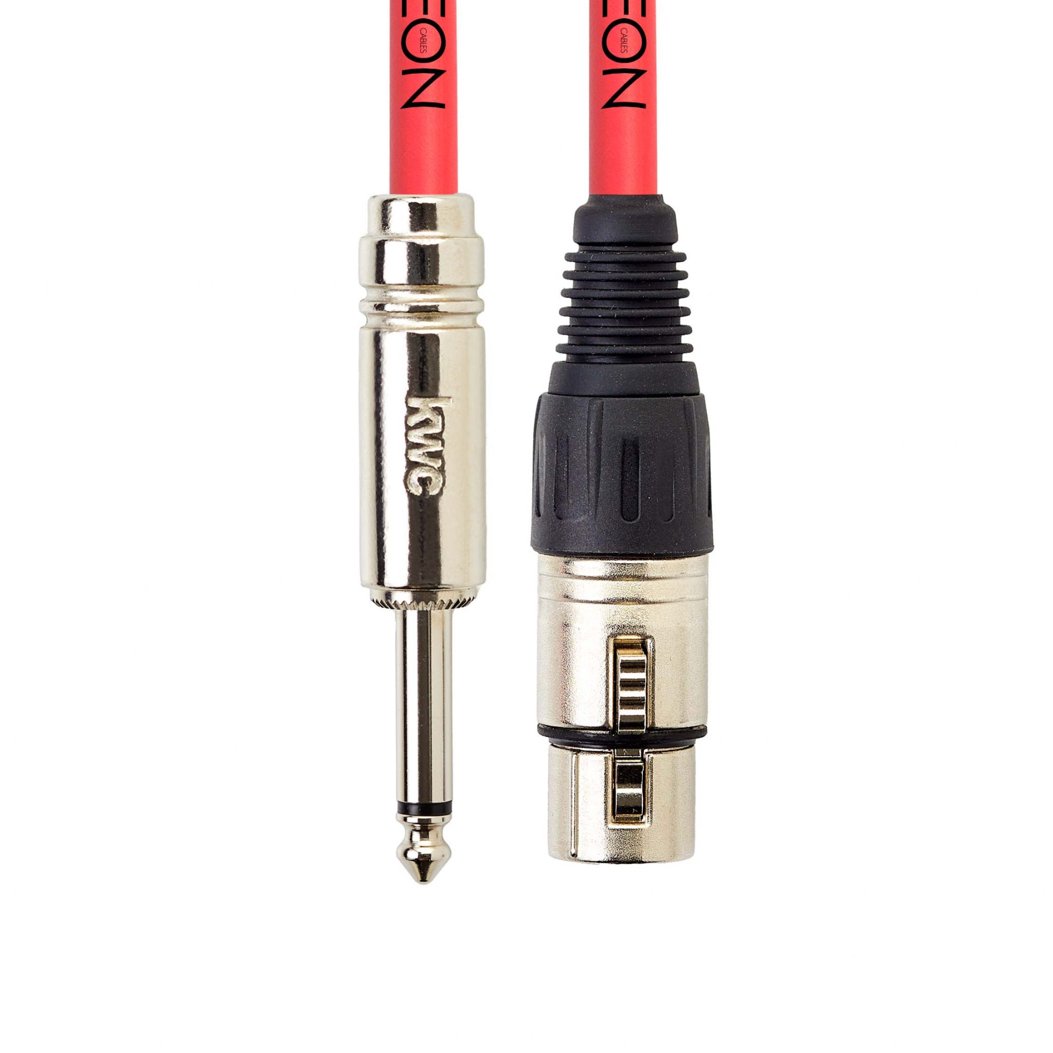 NEON CABLE DE MICROFONO XLR HEMBRA - PLUG MONO TS - KwCables - Instrument Cables